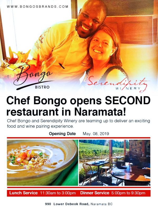 Chef Bongo opens SECOND restaurant in Naramata - Gonzo Okanagan Music ...